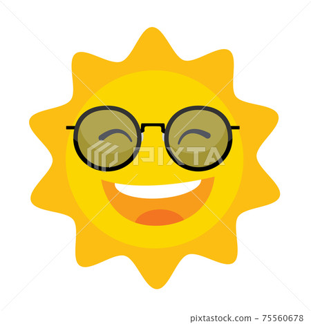 Sun in glasses icon vector illustration on white - Stock Illustration ...