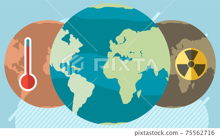Earth destroyed by people and human activities.... - Stock Illustration ...
