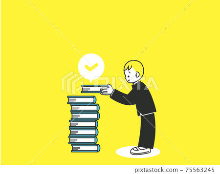 Children loading books - Stock Illustration [75563245] - PIXTA