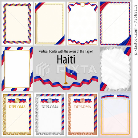 Vertical frame and border with Haiti flag - Stock Illustration ...