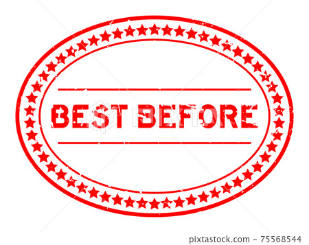 Grunge red best before word oval rubber seal... - Stock Illustration ...