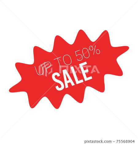 Red sale starburst sticker - stared oval label... - Stock Illustration ...