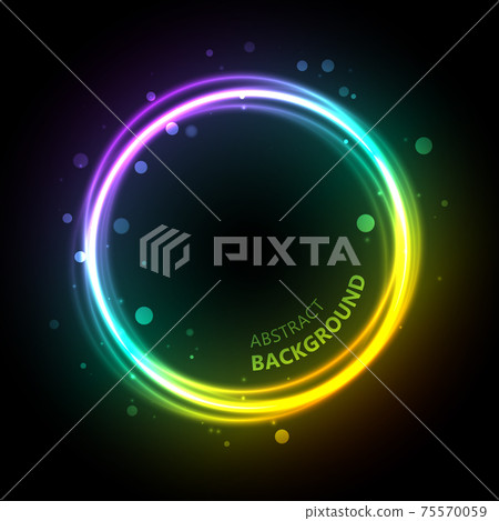 Neon Gradient Circle Background - Stock Illustration [75570059] - PIXTA