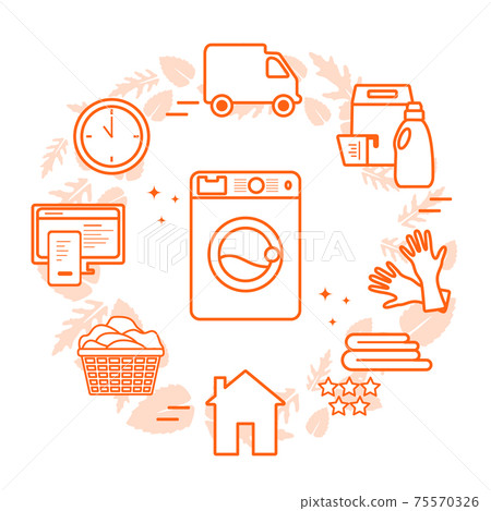 Vector Order Laundry service Household Washing - Stock Illustration ...