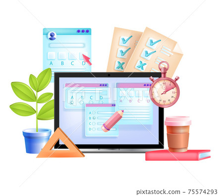 Online exam, vector internet test, digital... - Stock Illustration ...