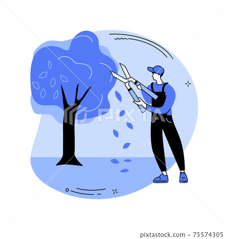 Cutting trees and shrubs abstract concept... - Stock Illustration ...