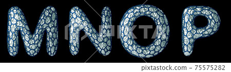 Realistic 3D letter set M, N, O, P made of... - Stock Illustration ...