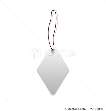 Single blank tag with tied thread isolated on... - Stock Illustration ...