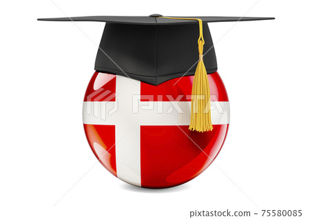 Education in Denmark concept. Danish flag with... - Stock Illustration ...
