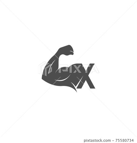Letter X logo icon with muscle arm design vector-插圖素材 [75580734] - PIXTA圖庫