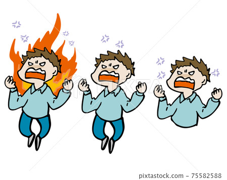 Men with exploding anger (3 patterns) - Stock Illustration [75582588 ...