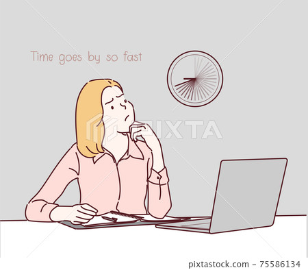 Time management, time goes by so fast. Work... - Stock Illustration ...