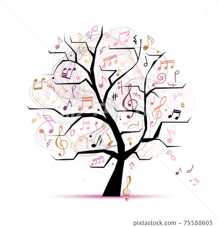 Music notes. Abstract musical tree for your design - Stock Illustration ...
