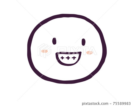 Cute facial expression smile line drawing (dark... - Stock Illustration ...