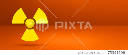 Radioactive symbol on a orange studio... - Stock Illustration [75591696 ...