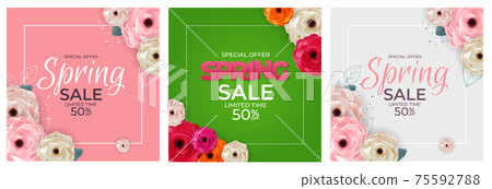 Spring Special Offer Sale Background Poster... - Stock Illustration ...