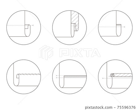 Hem cleanup partial drawing set cross-sectional... - Stock Illustration ...