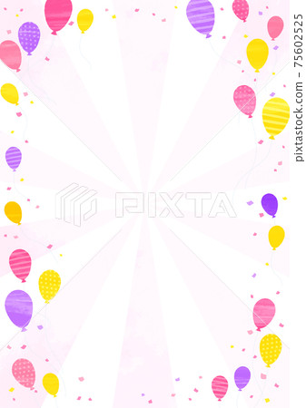 Lively balloon frame pink - Stock Illustration [75602525] - PIXTA