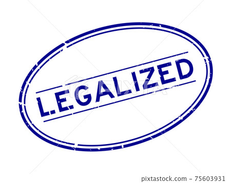 Grunge blue legalized word oval rubber seal... - Stock Illustration ...