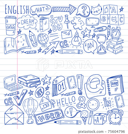 Concept of learning English. Flat design,... - Stock Illustration ...