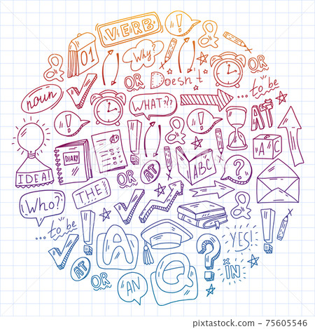 Doodle vector concept illustration of learning... - Stock Illustration ...