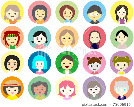 Loose and cute female icon set - Stock Illustration [75606915] - PIXTA