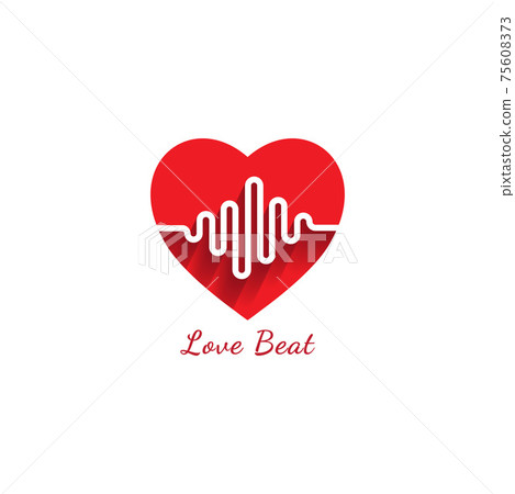 Love beat logo design template. Heart or love... - Stock Illustration ...