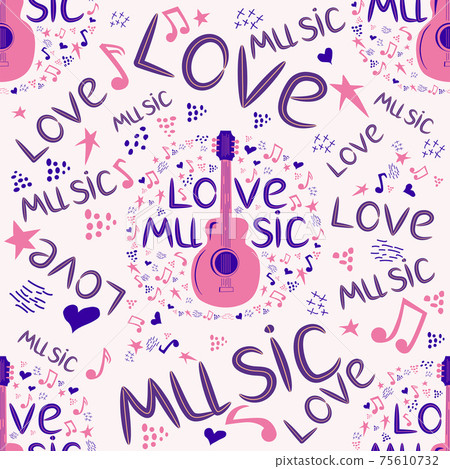 Love music seamless pattern with country... - Stock Illustration ...