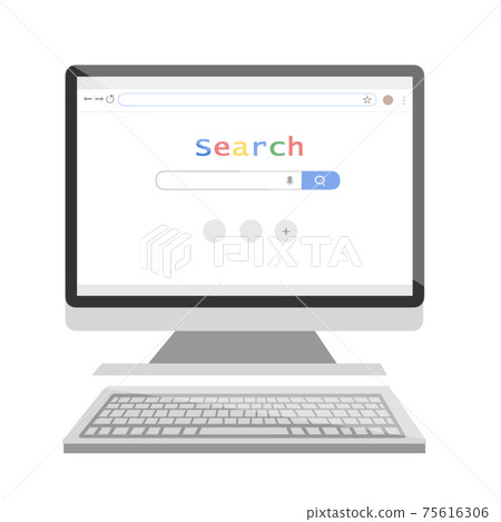 Desktop PC search screen - Stock Illustration [75616306] - PIXTA