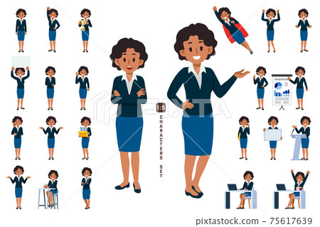 Working and general situation pose of staff. - Stock Illustration ...