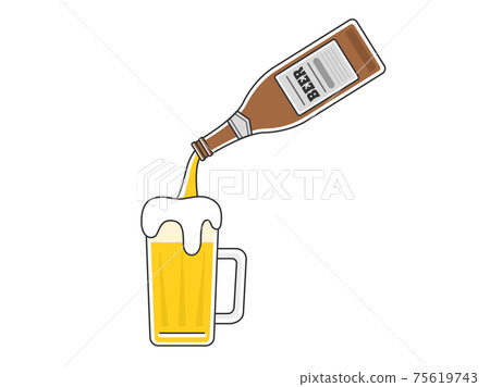 Illustration of pouring beer into a beer mug - Stock Illustration ...