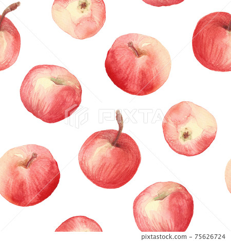 Seamless watercolor apples pattern. Repeating... - Stock Illustration ...