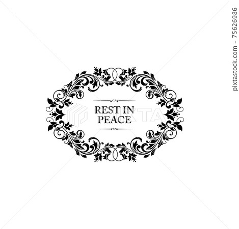 RIP lettering on gravestone in ornamental frame - Stock Illustration ...