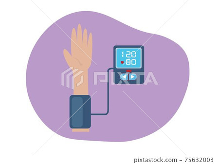 Man measuring patient blood pressure. Checking... - Stock Illustration ...