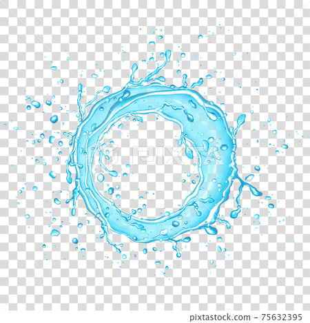 Blue circle water splash and drops isolated on... - Stock Illustration ...