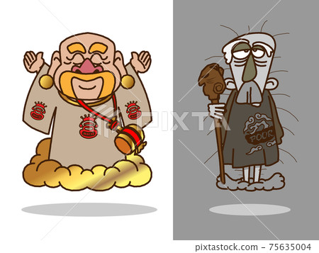 God of wealth & god of poverty - Stock Illustration [75635004] - PIXTA