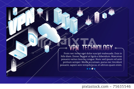 VPN technology vector isometric background - Stock Illustration ...