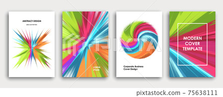 Multi-colored book cover page design, creative... - Stock Illustration ...