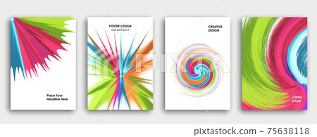 Multi-colored book cover page design, creative... - Stock Illustration ...