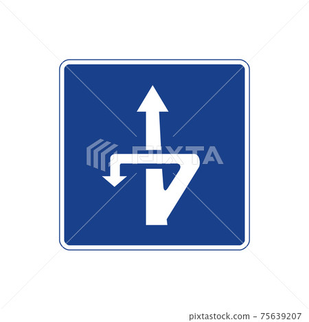 Square traffic signal in blue and white,... - Stock Illustration ...