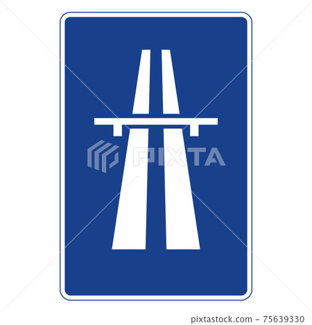 Rectangular traffic signal in blue and white,... - Stock Illustration ...