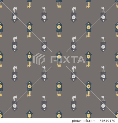 Abstract time seamless pattern with little... - Stock Illustration ...
