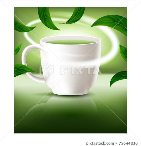 Matcha Green Tea Creative Promo Poster Vector - Stock Illustration ...