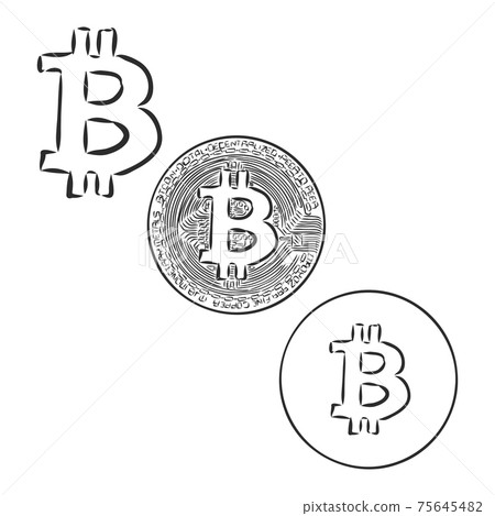 Isolated Bitcoin sketch. Physical bit coin.... - Stock Illustration ...