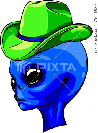 alien head with hat vector illustration design - Stock Illustration ...