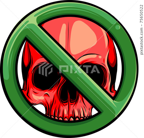 Prohibited Warning skull icon. vector... - Stock Illustration [75650522 ...