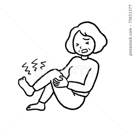 Line art illustration of a senior woman who... - Stock Illustration ...