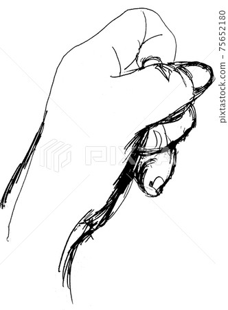 Left hand croquis - Stock Illustration [75652180] - PIXTA