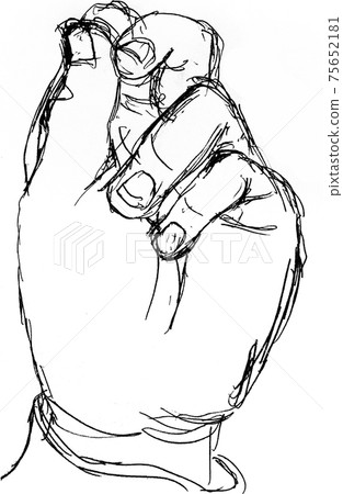 Left hand croquis - Stock Illustration [75652181] - PIXTA