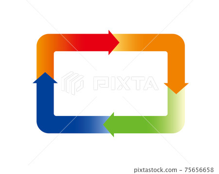 Infographics ｜ 4-split square and arrow chart... - Stock Illustration ...
